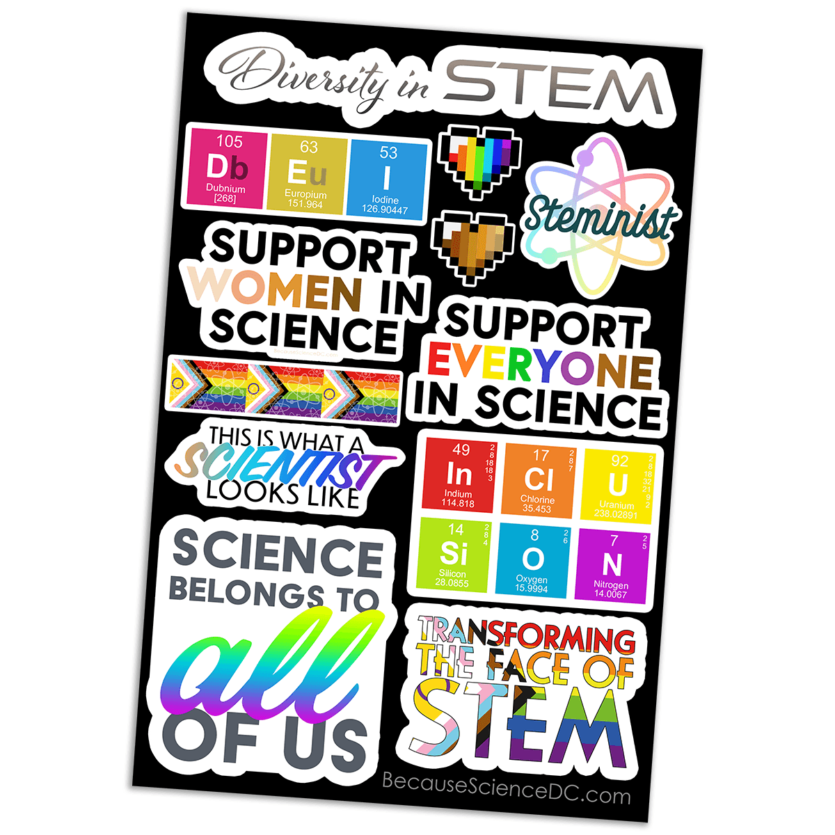 Diversity in STEM - 4x6 Vinyl Sticker Sheet – Because Science