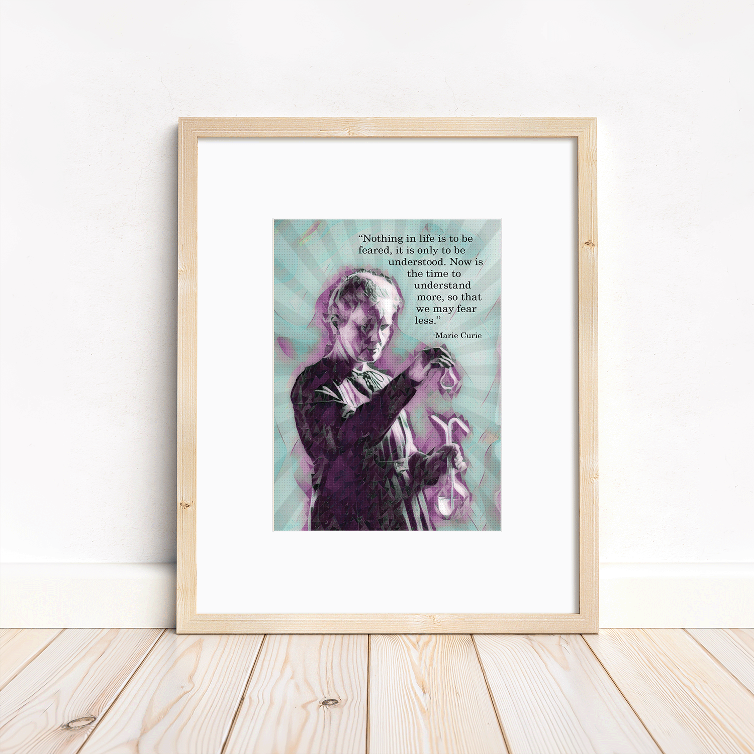 Marie Curie with Quote - 5x7 matted to 8x10 Art Print - Ready for Fram ...