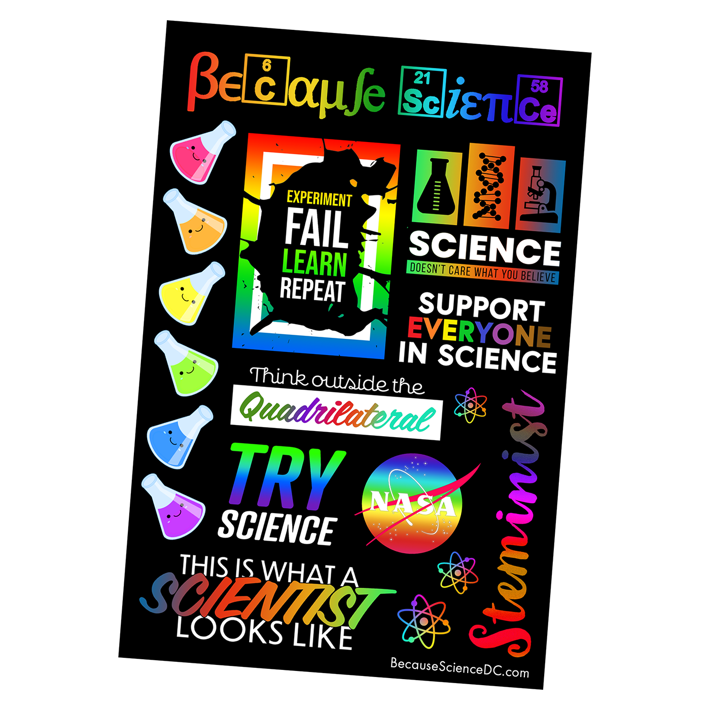Rainbow Science - 4x6 Vinyl Sticker Sheet – Because Science