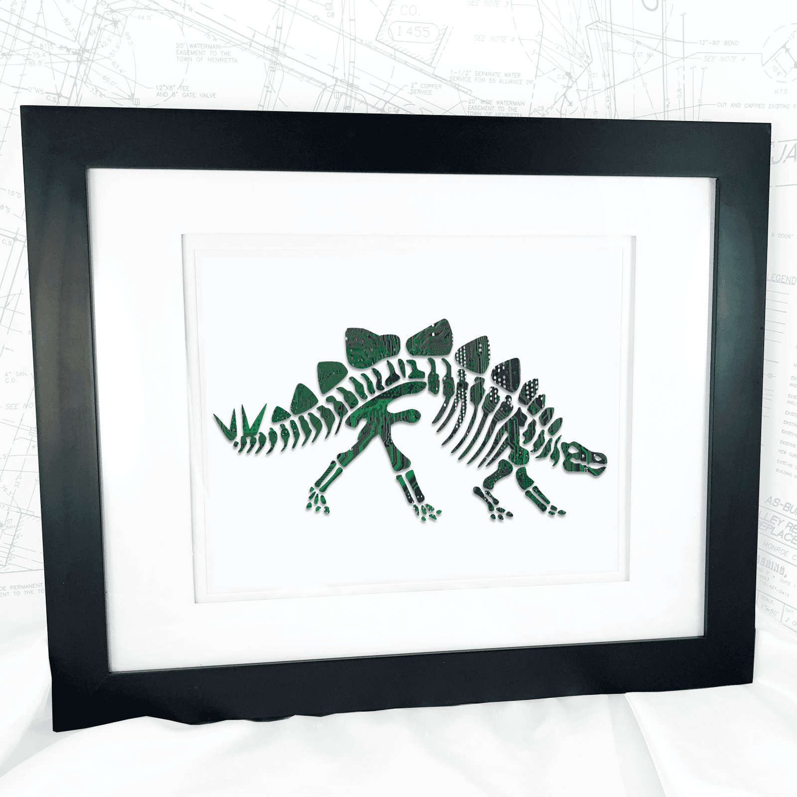 Stegosaurus Skeleton Circuit Board Art - 16x20 – Because Science