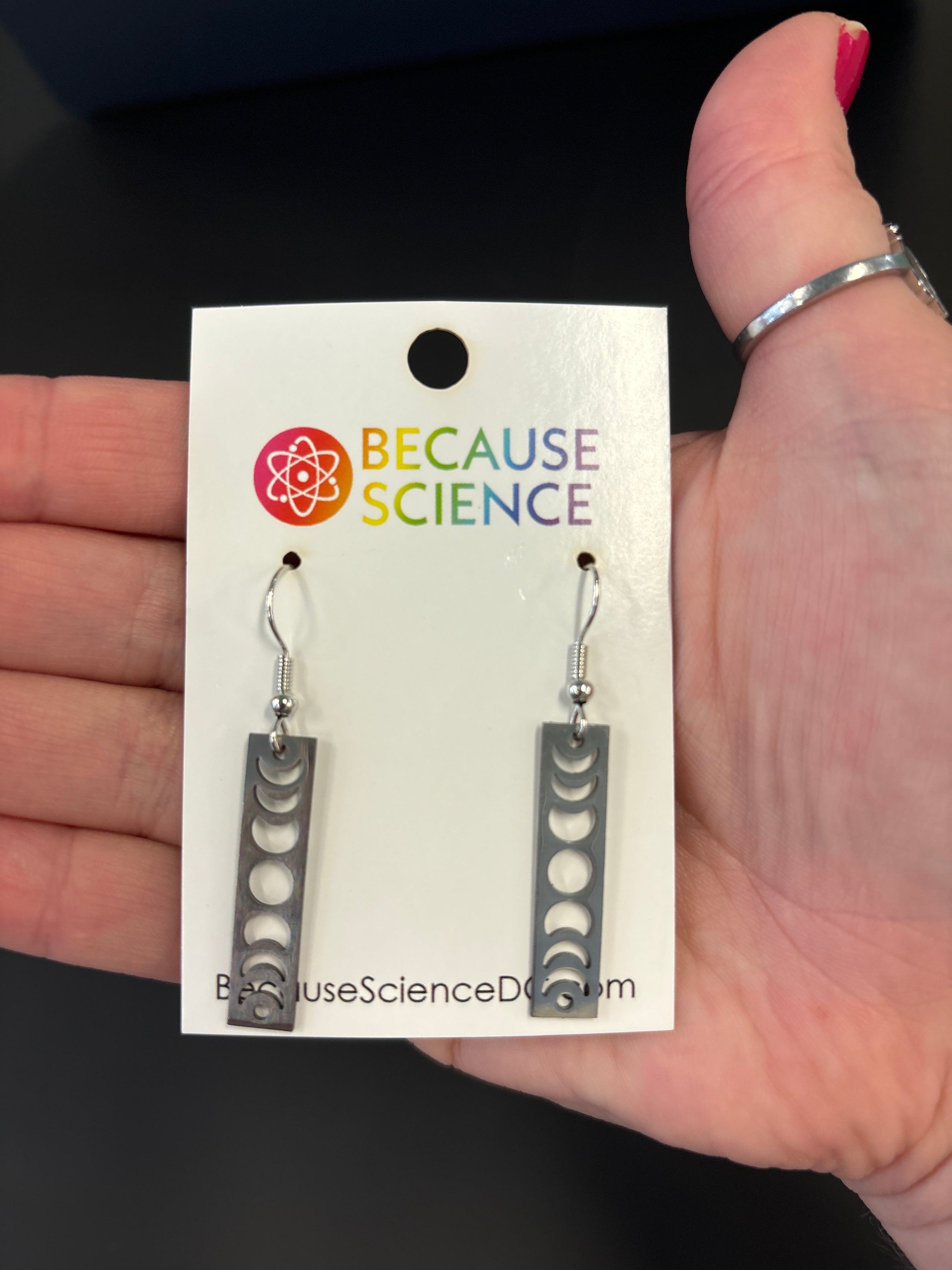 Moon Phases (linear) Dangle Earrings – Because Science