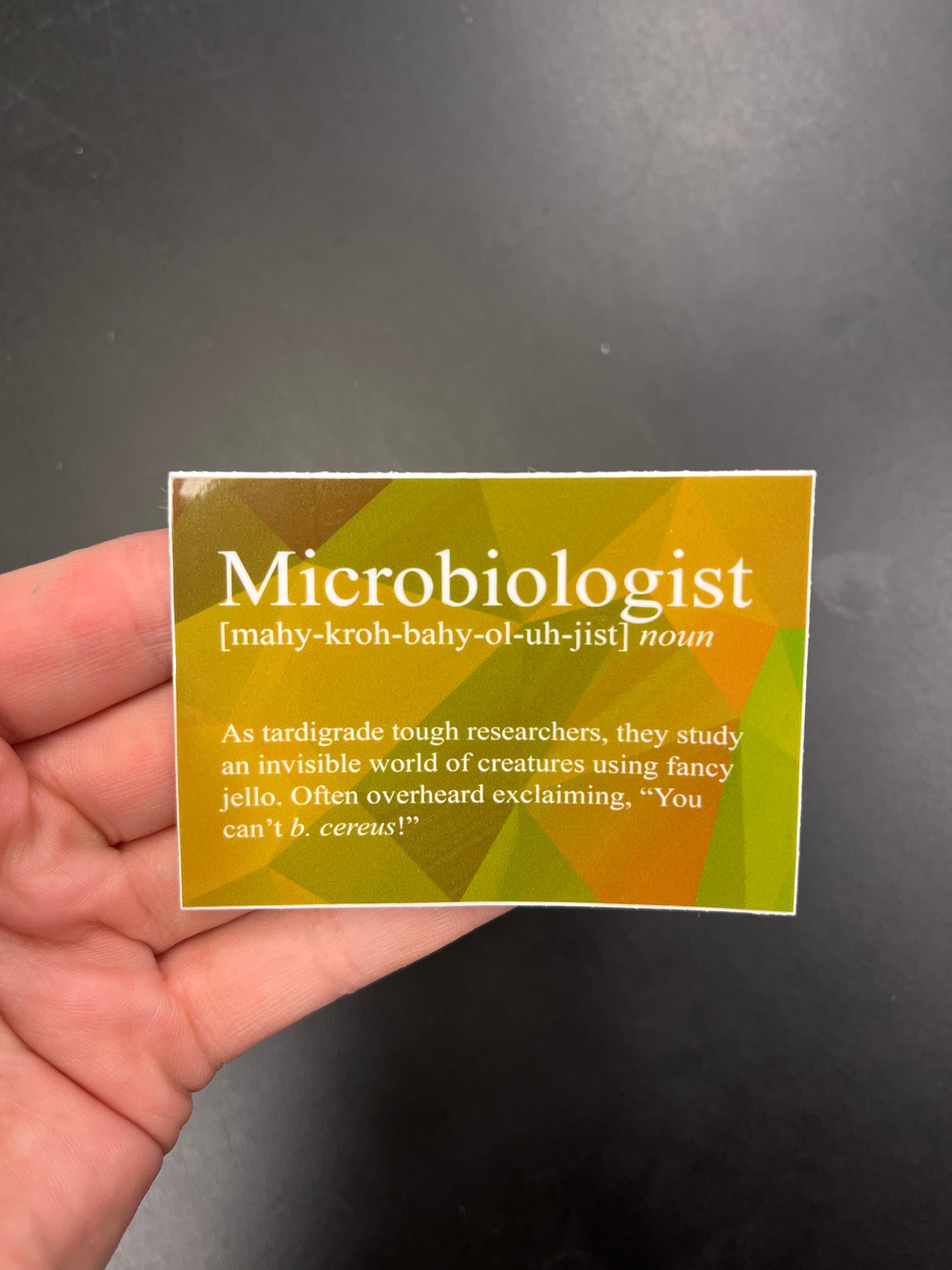 Microbiologist Definition - Vinyl Sticker – Because Science