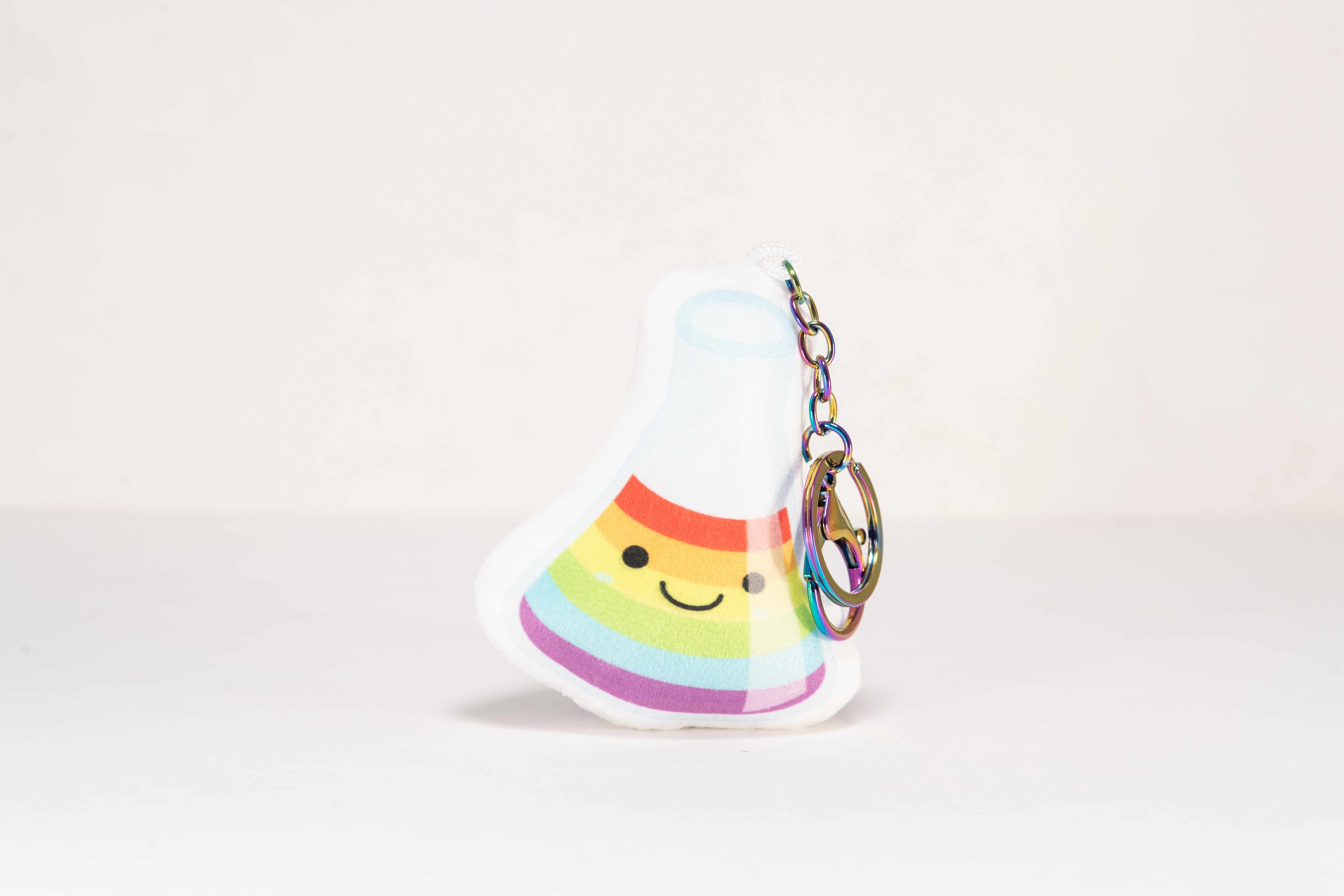 Rainbow Erlenmeyer Flask - Pillow Keychain – Because Science