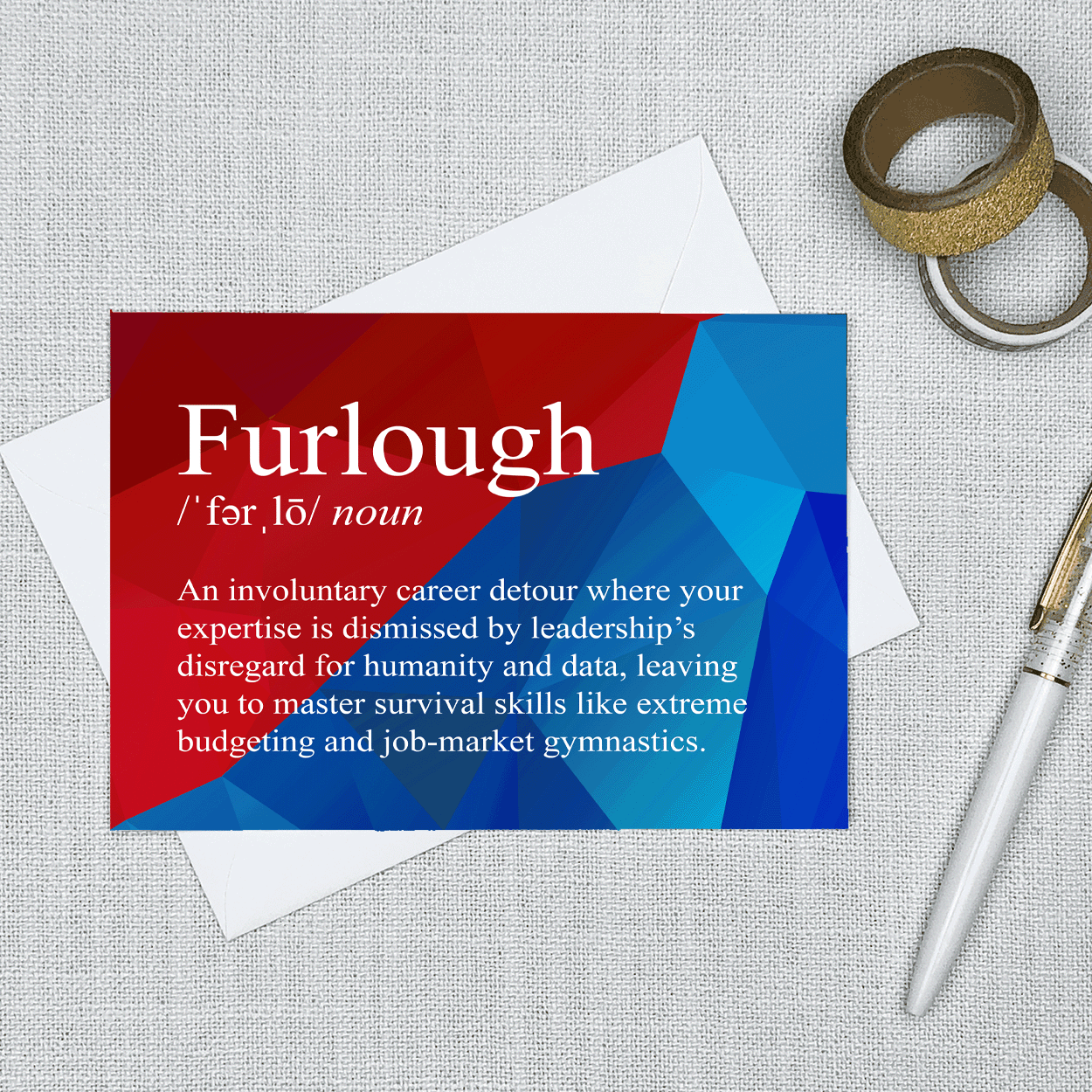 Furlough Snarky Definition Greeting Card – Because Science