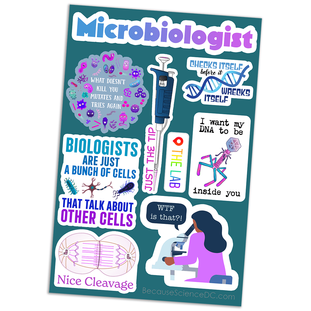 Microbiology - 4x6 Vinyl Sticker Sheet – Because Science