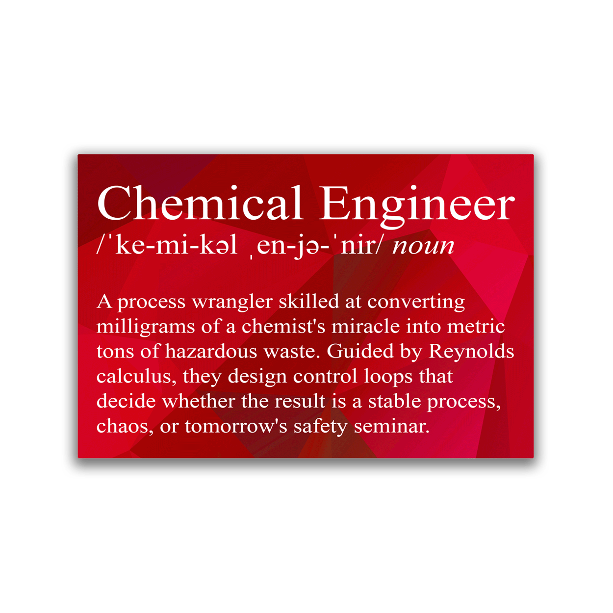 Chemical Engineer Snarky Definition - 2x3 Magnet – Because Science