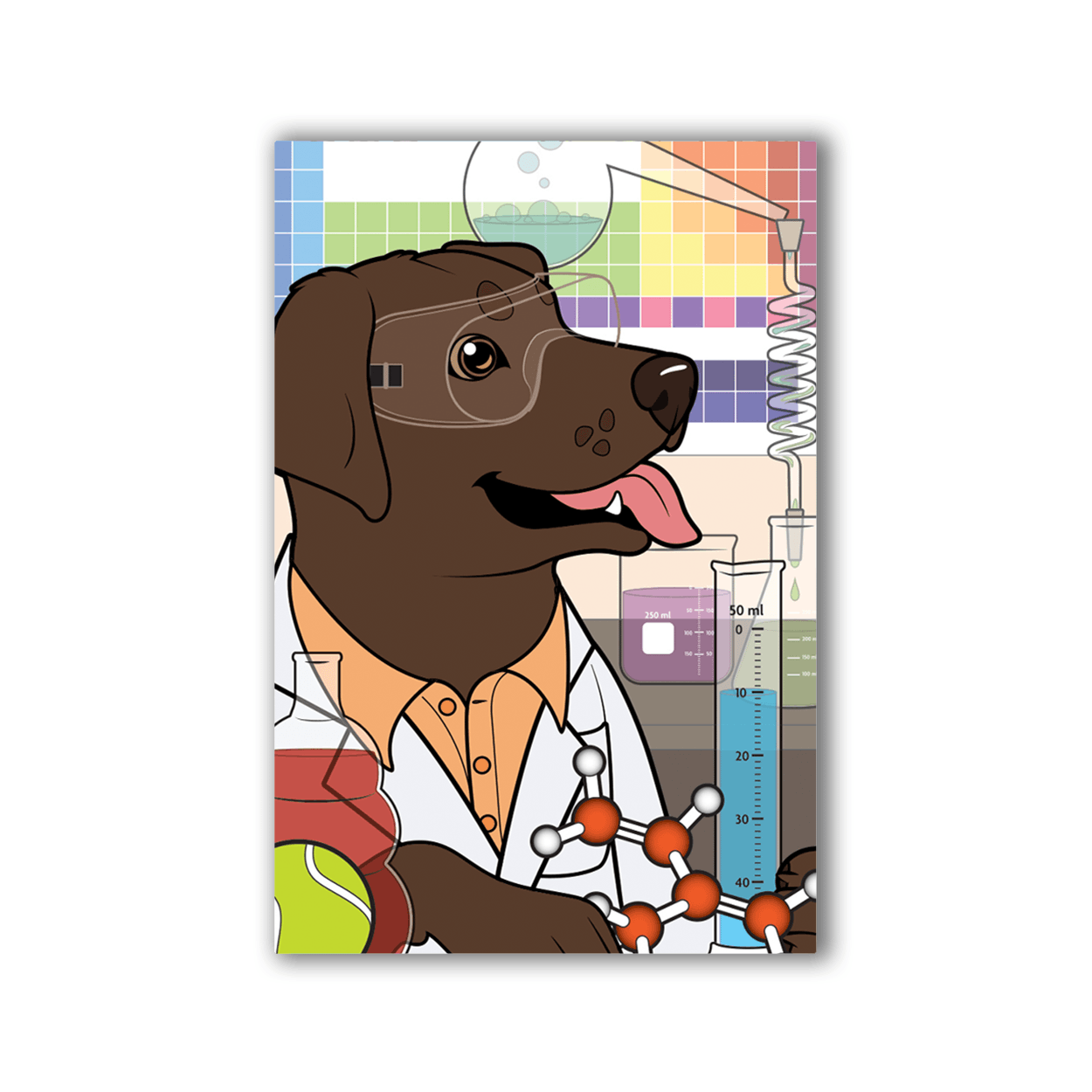 The STEM Dogs: Chocolate Lab Chemistry - 2x3 Magnet – Because Science
