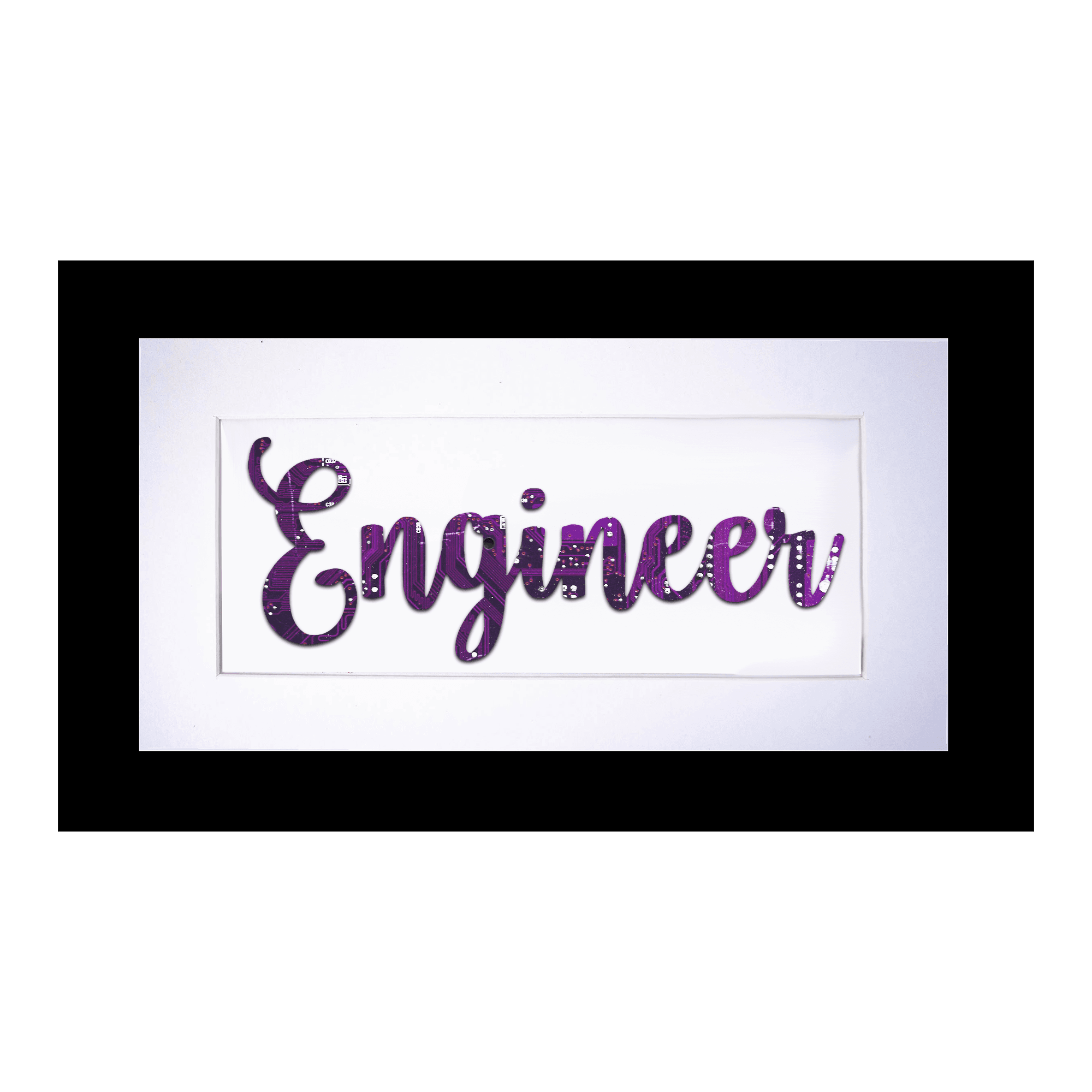 Cursive Engineer Circuit Board Art - 5x10 – Because Science