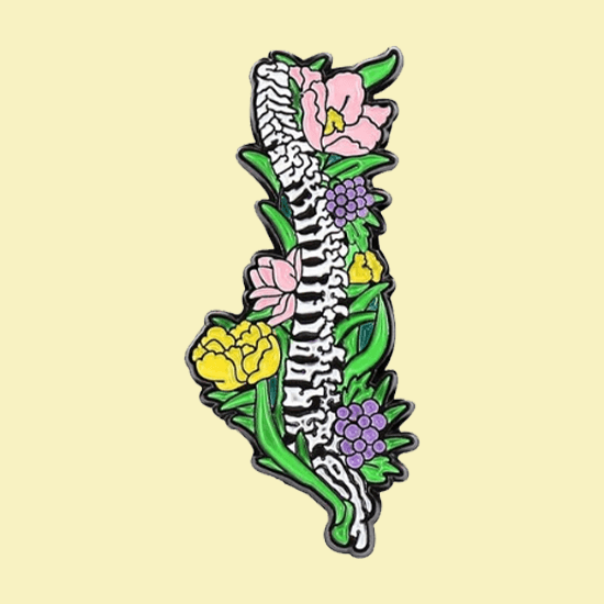 Floral Spine Enamel Pin – Because Science