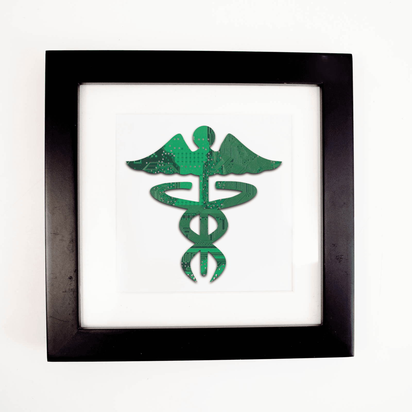 Caduceus Circuit Board Art - Mini Square – Because Science