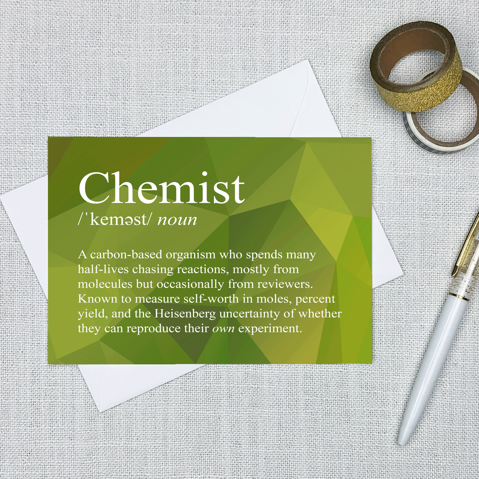 Chemist Snarky (updated) Definition - Greeting Card – Because Science
