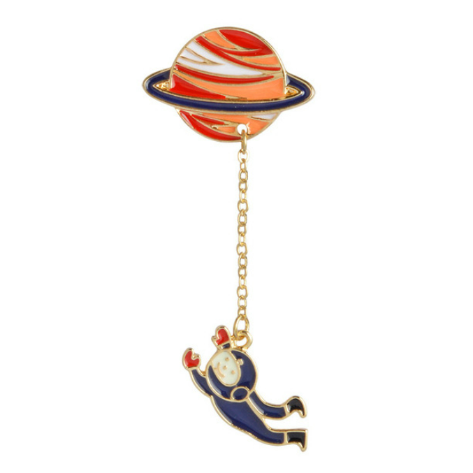 Astronaut + Saturn Enamel Pin – Because Science