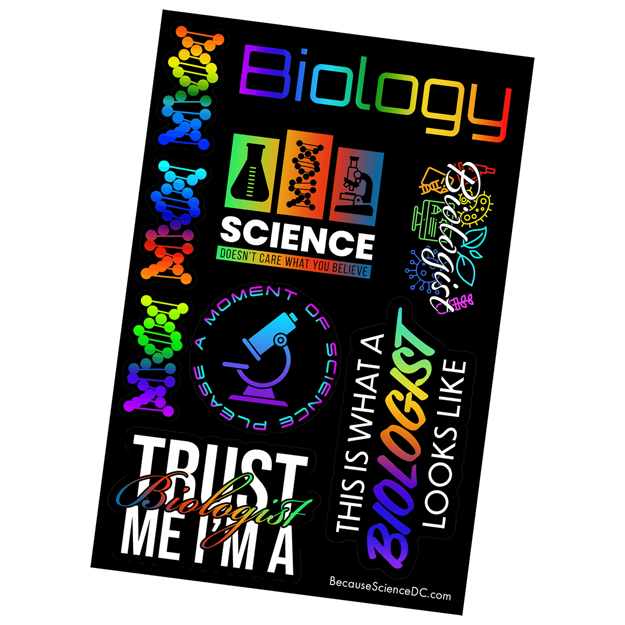Rainbow Biology - 4x6 Vinyl Sticker Sheet – Because Science
