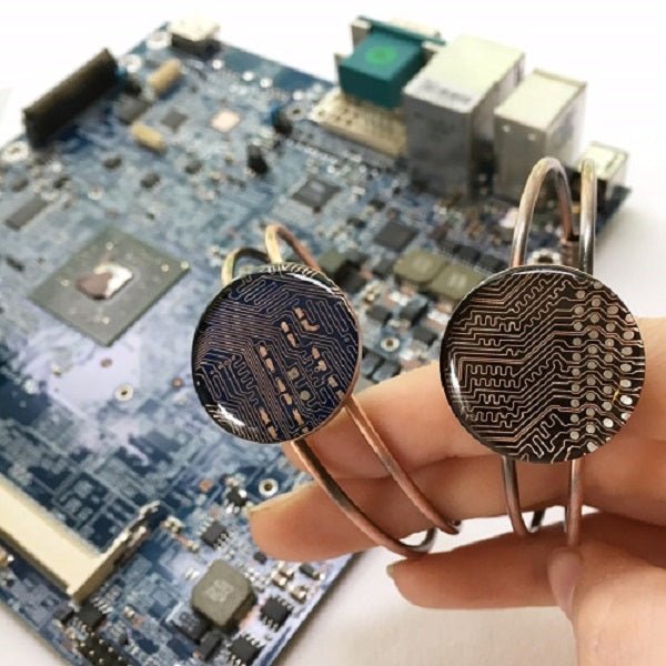 Circuit Board Bracelet - Copper Bangle – Because Science