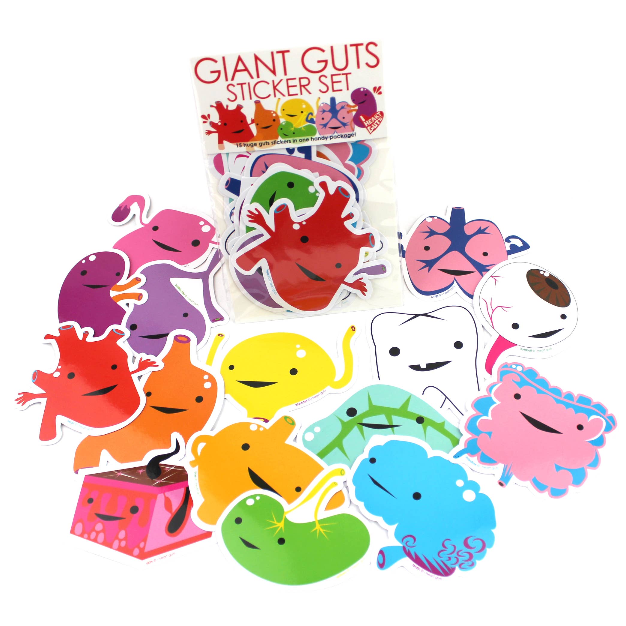 Giant Guts Sticker Set - 15 Organs and Friends – Because Science