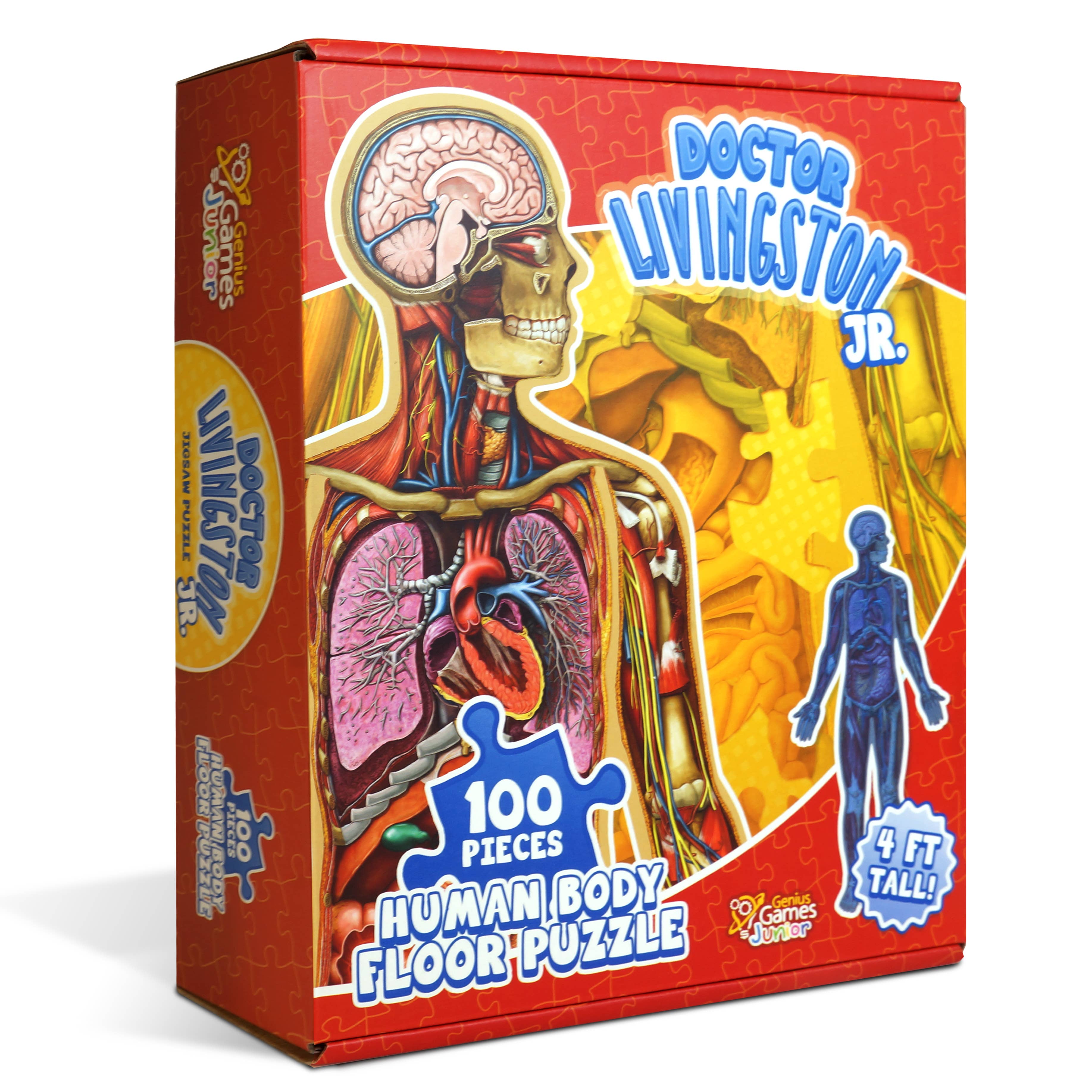 Kid's 100 Piece- 4 ft tall Anatomy Floor Puzzle - Dr. Livingston Jr ...