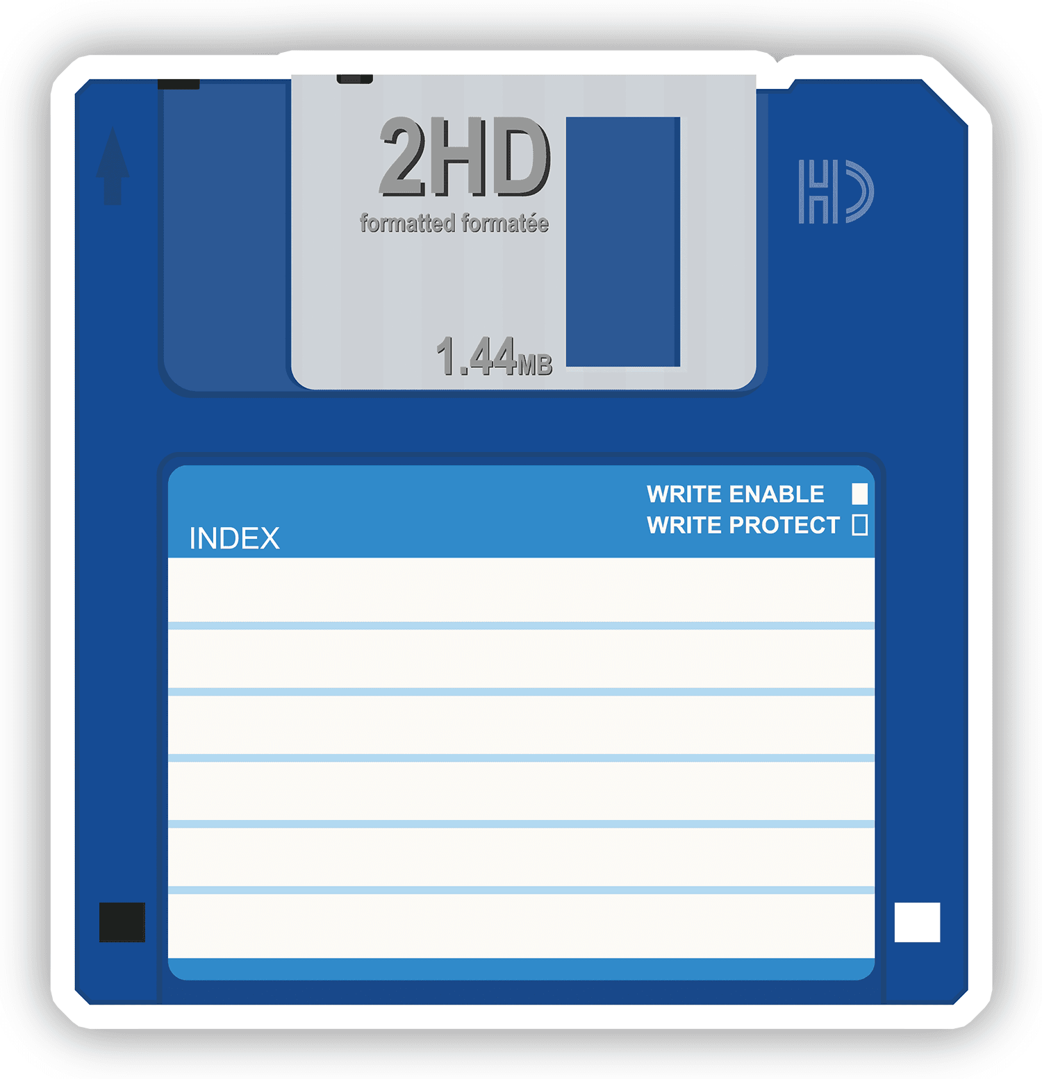 Blue Floppy Disc - Vinyl Sticker – Because Science