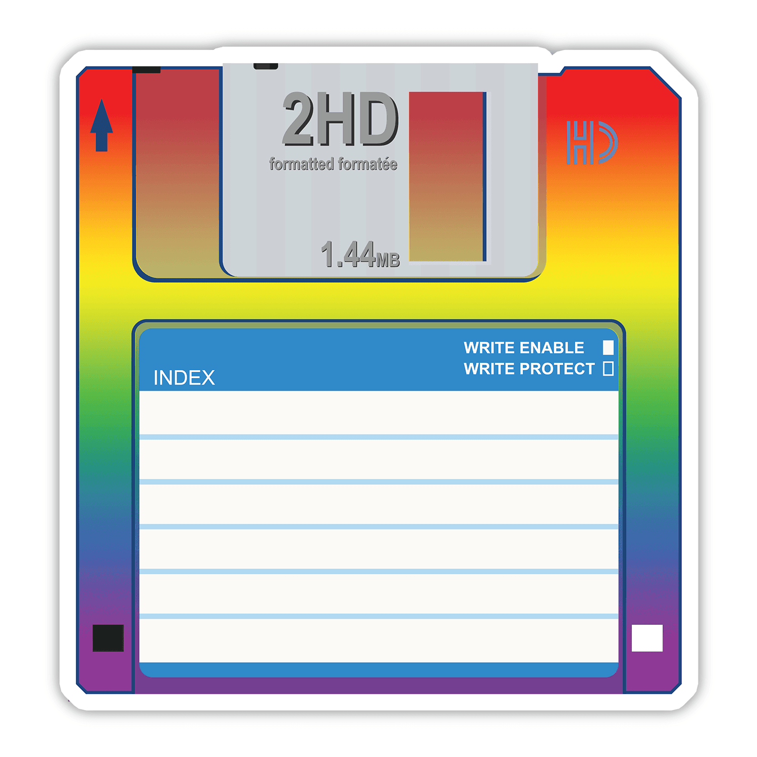 Rainbow Floppy Disc - Vinyl Sticker (discontinued) – Because Science