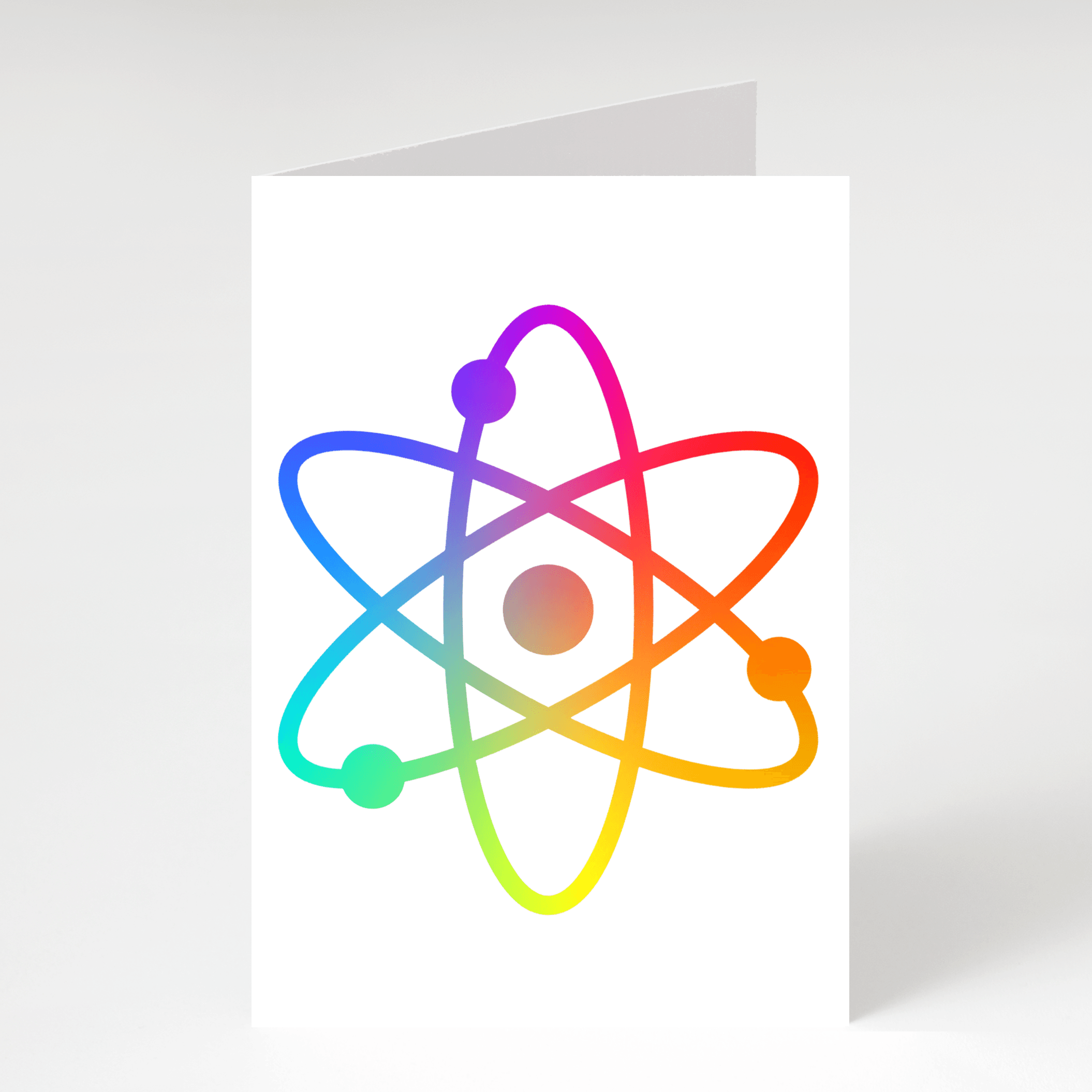Rainbow Atom - Blank Greeting Card – Because Science